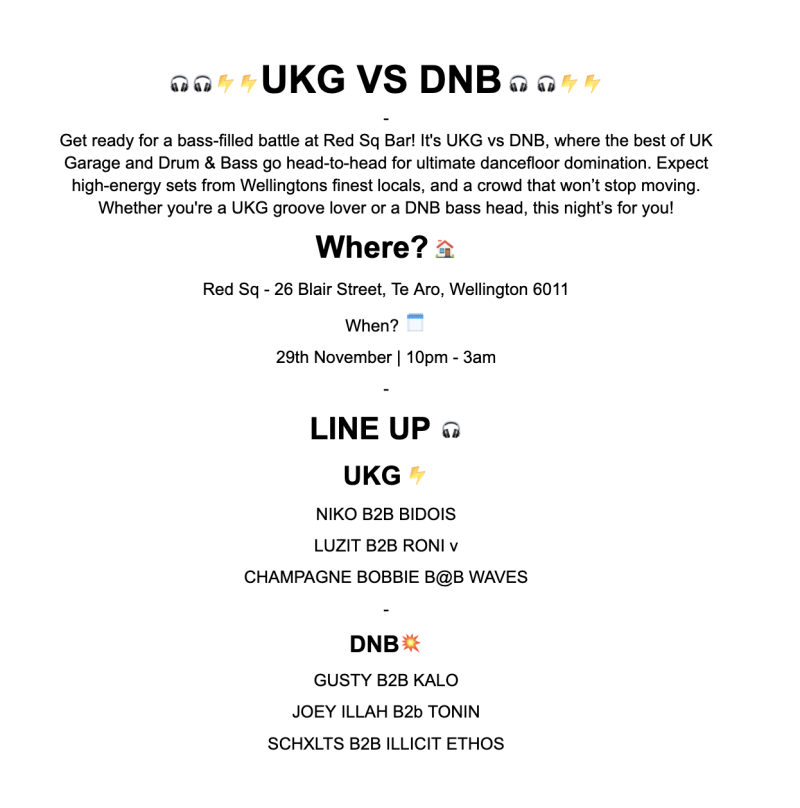 UKG vs DNB - Vol 2 - Wellington - Nov 29th Tickets | Wellington | Red ...