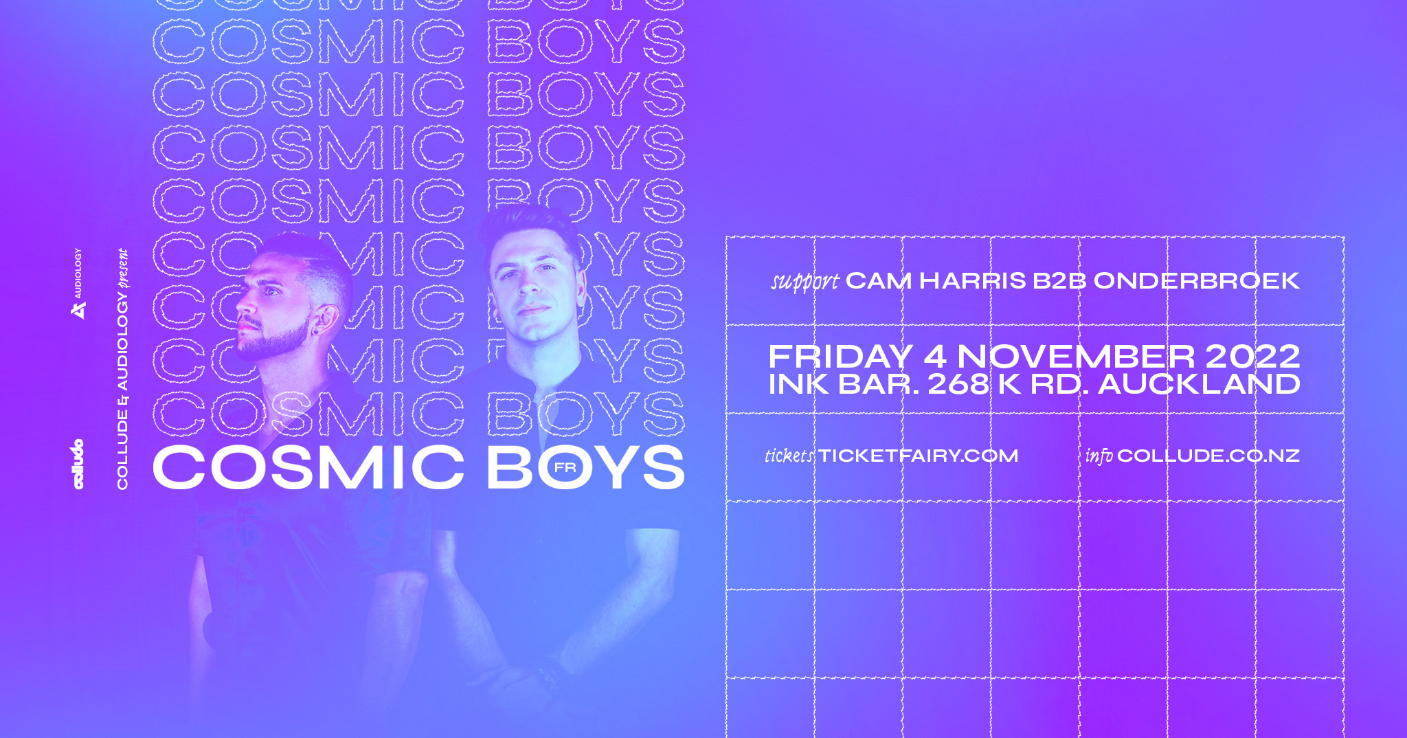 Cosmic Boys (FRA) - Auckland Tickets | Auckland | Ink Bar - Ticket Fairy