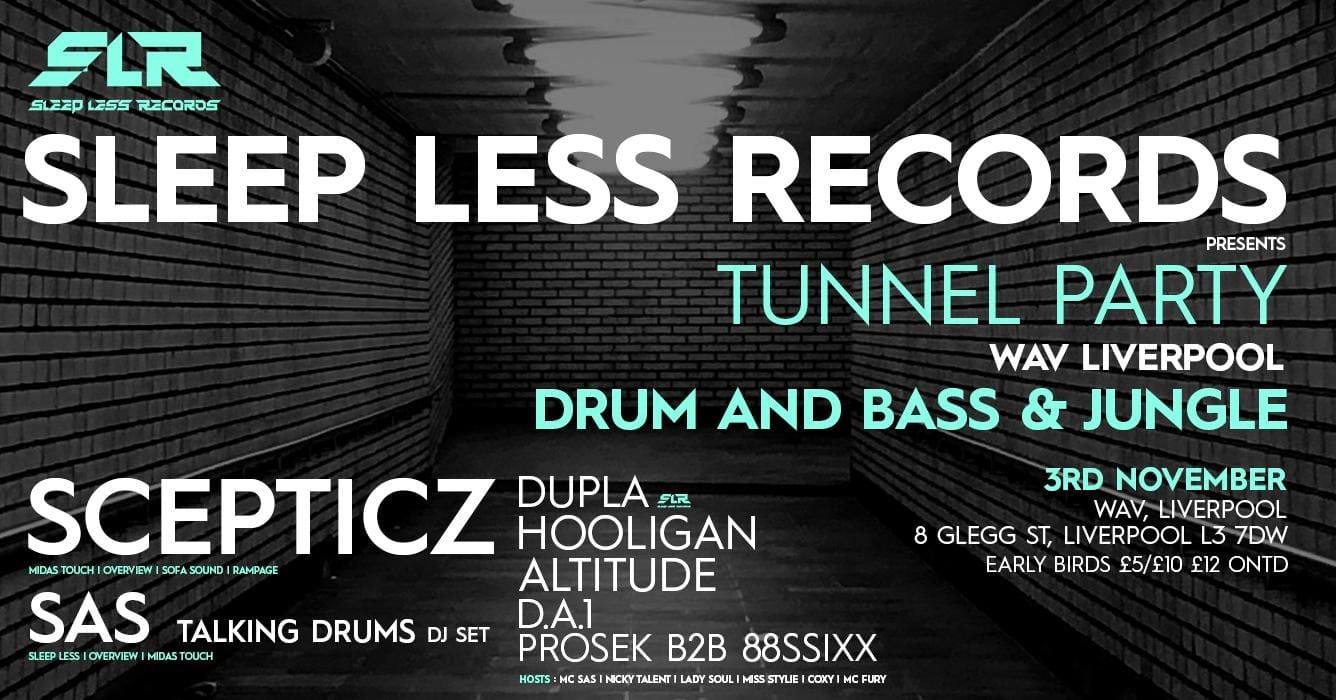 Sleep Less Records Invite - Tunnel Rave Tickets | Liverpool | Wav ...