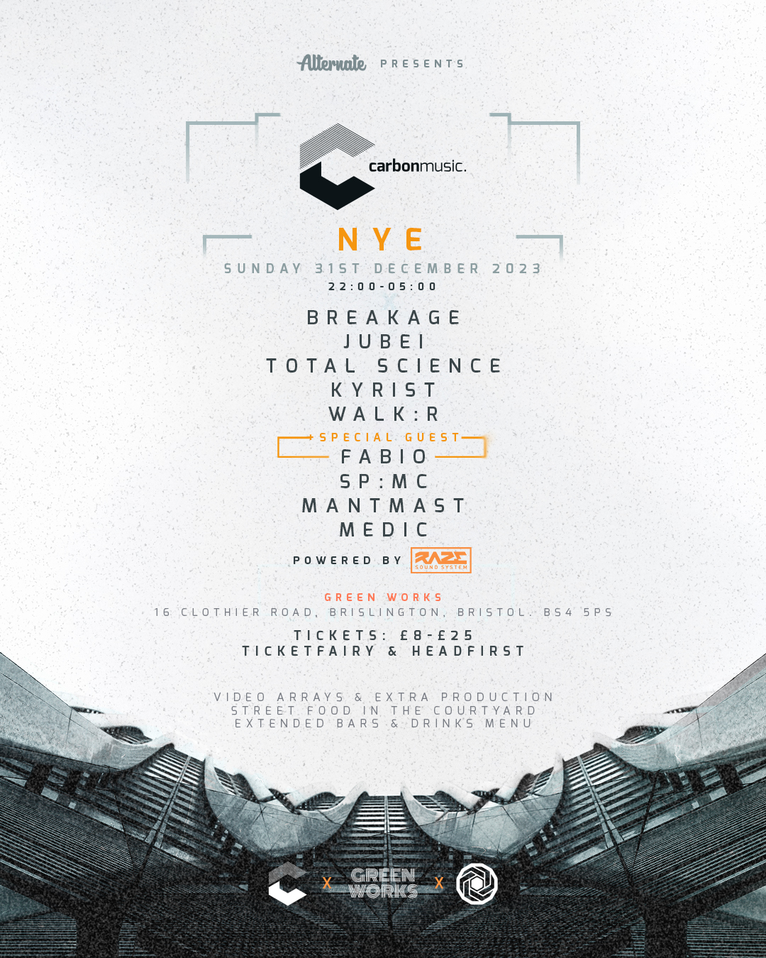 Alternate presents Carbon Music: NYE!'s Tickets | Bristol | Green Works ...