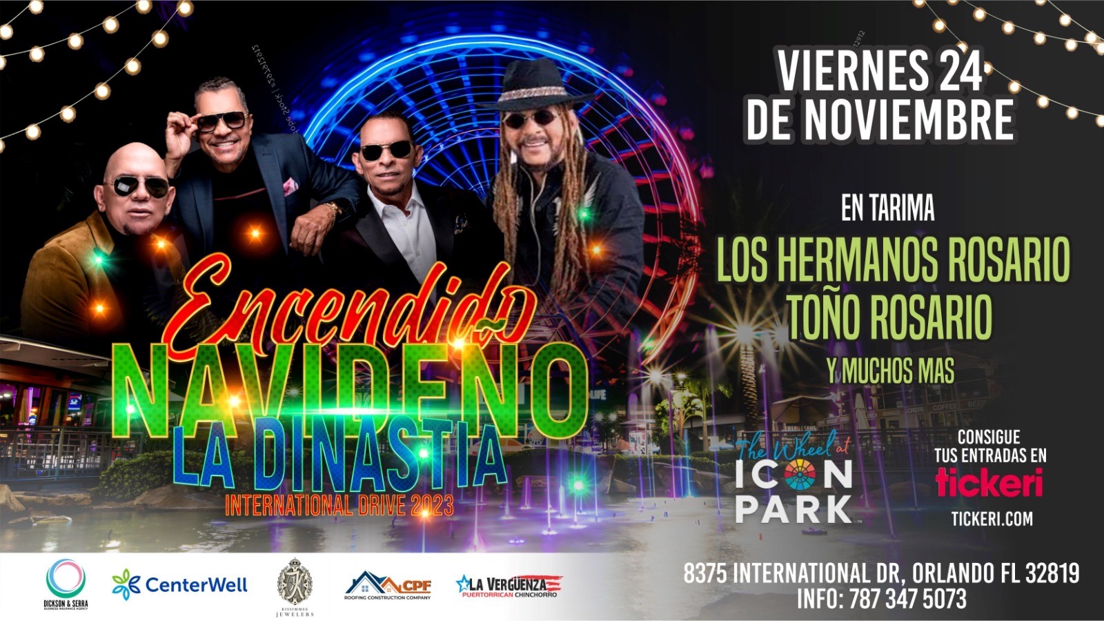 Los Hermanos Rosario con Tono Rosario en Orlando Tickets | Orlando | ICON Park - Ticket Fairy