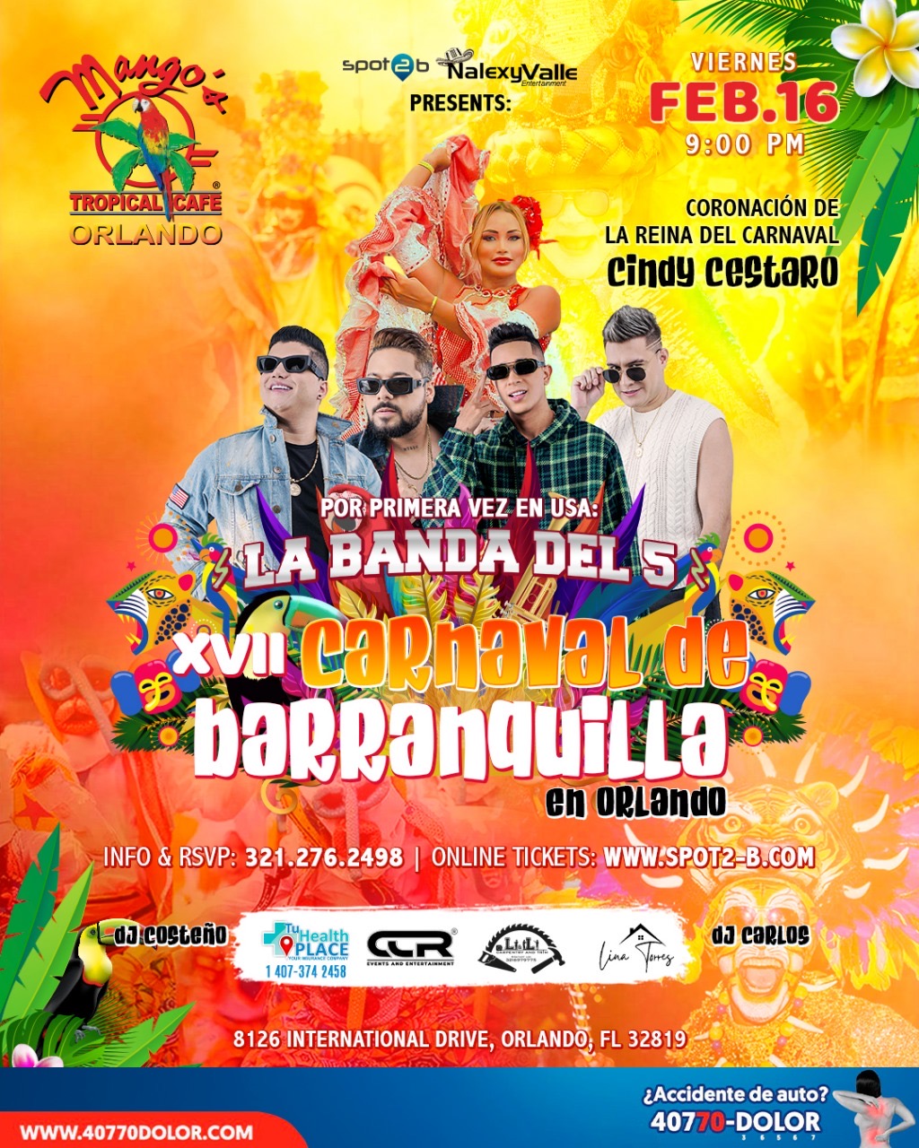 Carnaval de Barranquilla en Orlando 2024 "La Banda del 5" Tickets ...