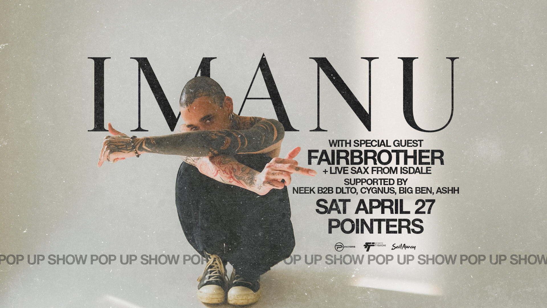 Pop Up: Imanu (EU)'s Tickets | Auckland | Pointers - Ticket Fairy