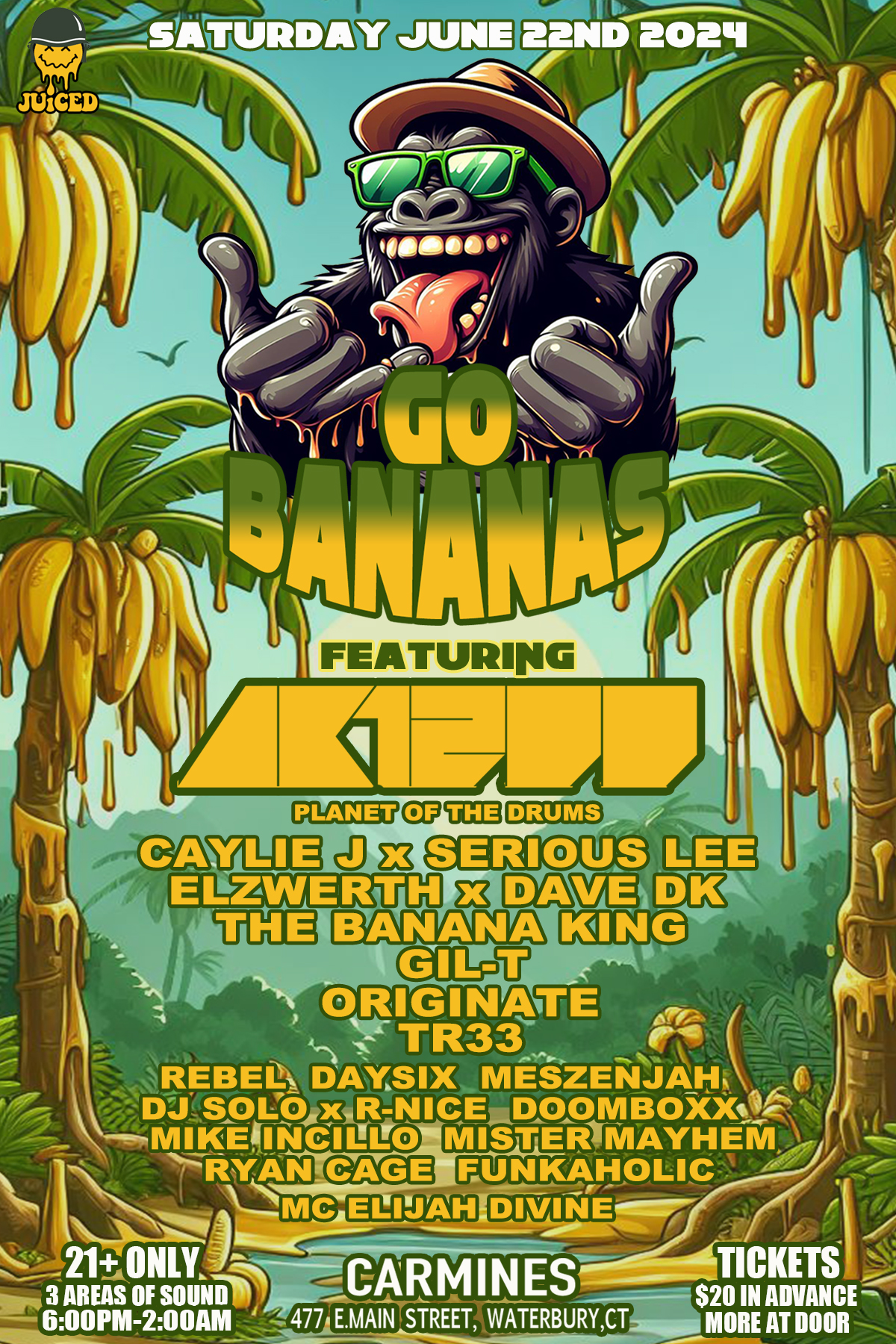 Go Bananas ft: AK1200's Tickets | Waterbury | Carmine's Cafe - Ticket Fairy