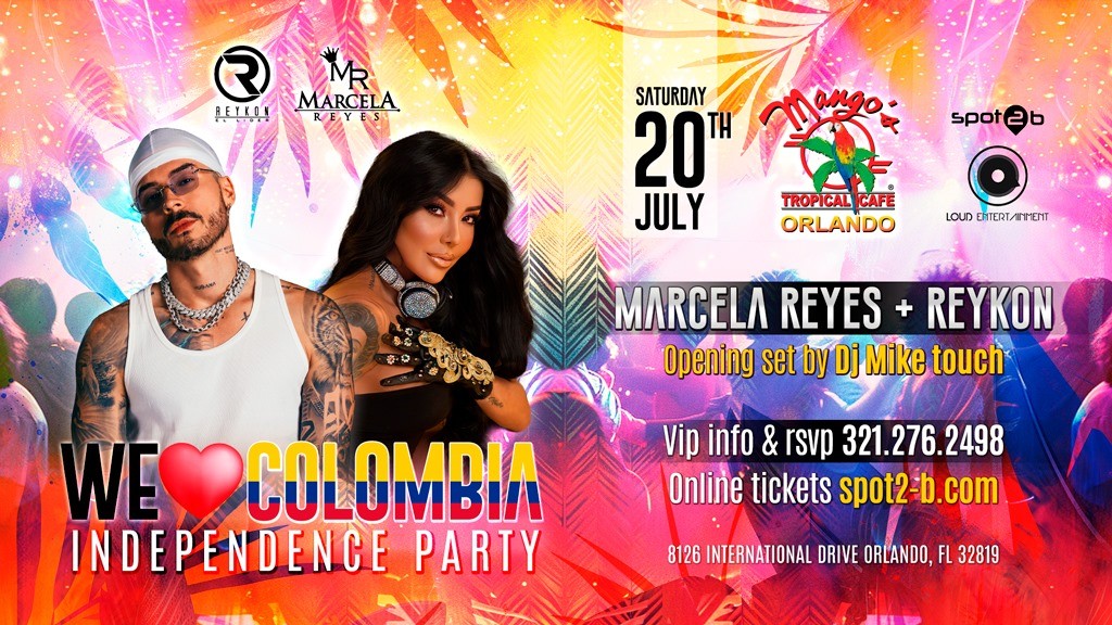 2night Reykon & Marcela Reyes at Mangos Colombian Independence Tickets ...