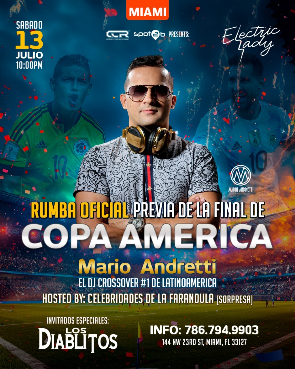 PreParty Oficial Final Copa America's Tickets | Miami | Electric Lady ...
