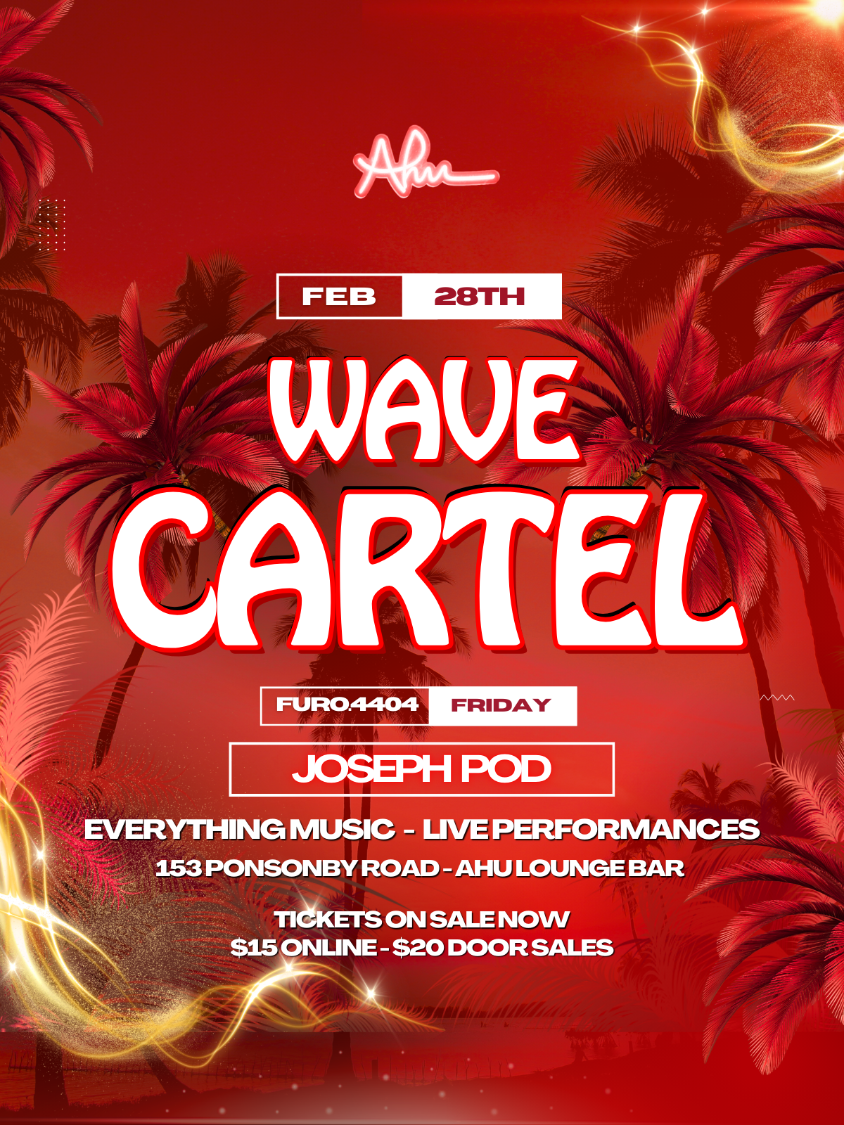 Wave Cartel's Tickets | Auckland | Ahu Lounge Bar - Ticket Fairy