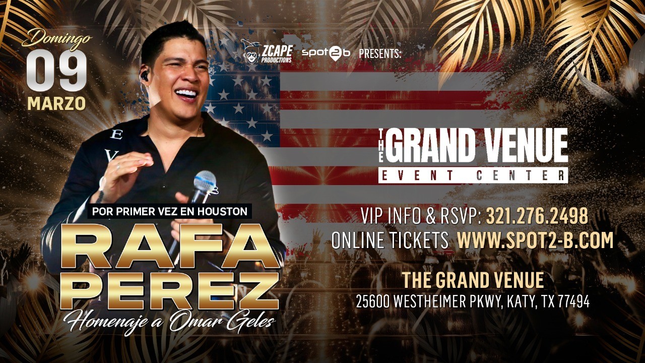 Rafa Perez en Concierto en Houston Tickets | Katy | The Grand Venue ...