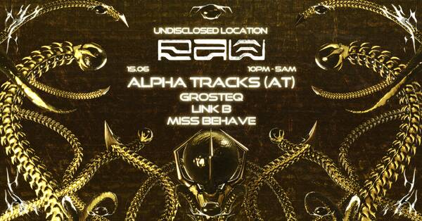 RAW pres. Alpha Tracks (AT) ⌖ BYO Warehouse Tickets | Marrickville - Ticket Fairy