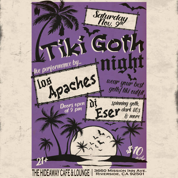 TIKI GOTH NIGHT @ Hideaway Riverside Saturday 11/9 Tickets | Riverside ...