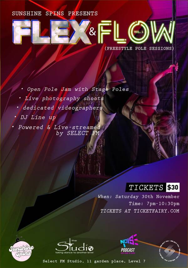 Flex & Flow Freestyle Pole Session Tickets | Hamilton | level 7/11 Garden Place - The Ticket Fairy