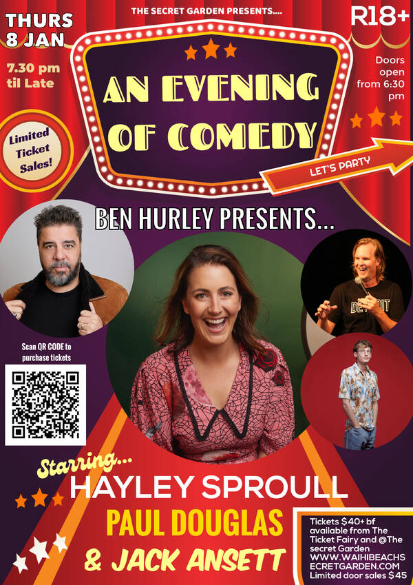 Ben Hurley presents A night of comedy's Tickets | Waihi Beach | 17 ...