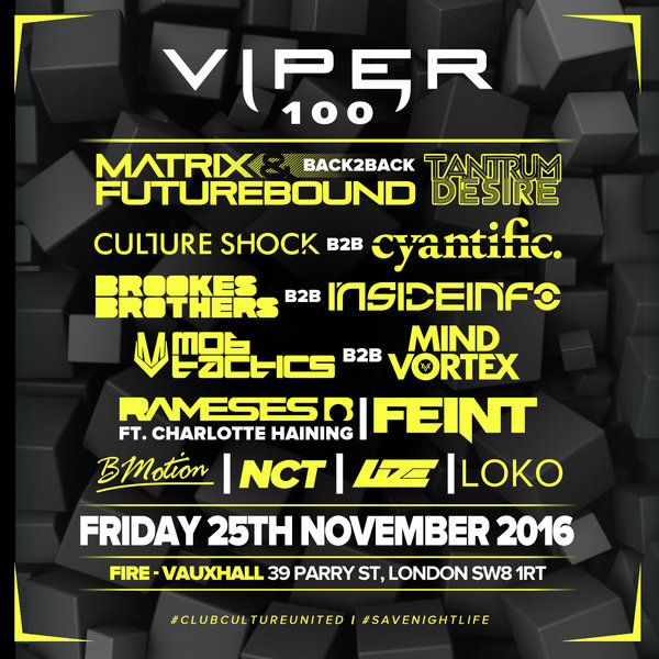 VIPER:LIVE Presents: VIPER:100 Tickets | London | Secret Location ...