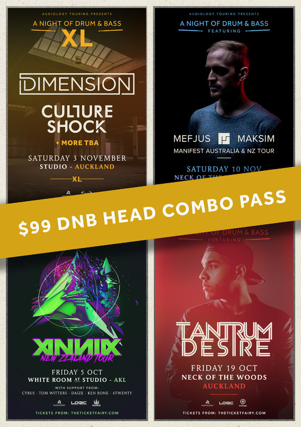 DNB HEADS COMBO PASS Tickets | Auckland | Neck Of The Woods - Ticket Fairy