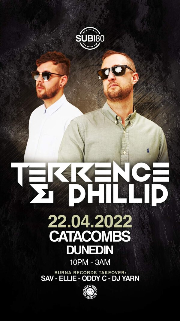 Terrence & Phillip Dunedin's Tickets | Dunedin | Catacombs Nightclub ...