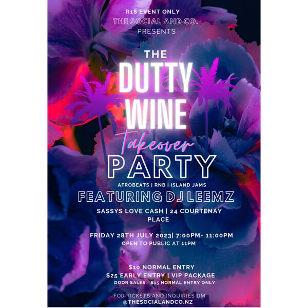 The Dutty Wine Takeover Party Tickets | Wellington | 24 Courtenay Place ...