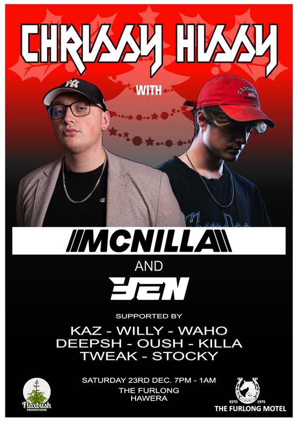 Chrissy Hissy Tickets | Hāwera | The Furlong - Ticket Fairy