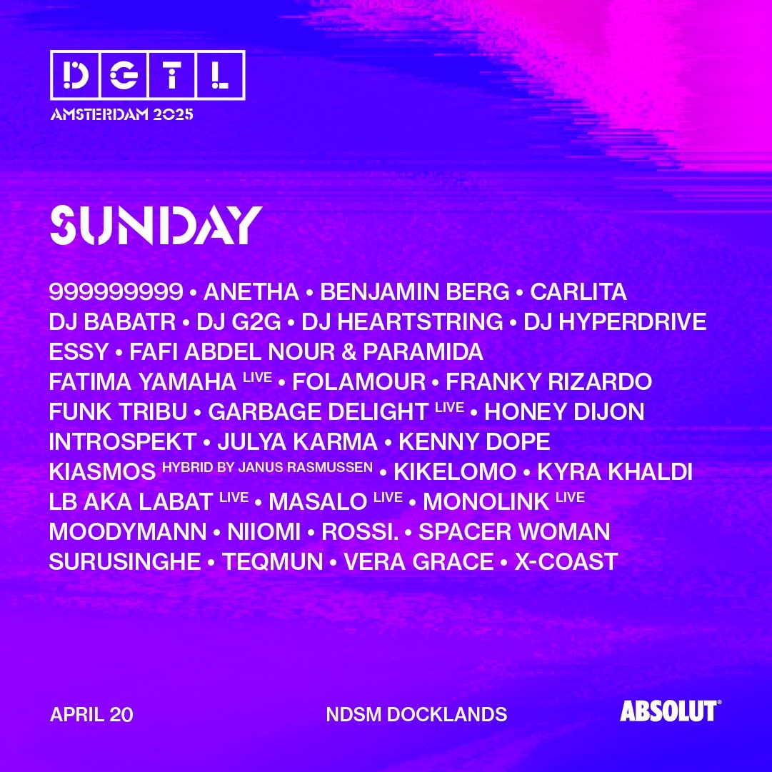 DGTL Amsterdam Shares Complete Line-up For 2025 Edition